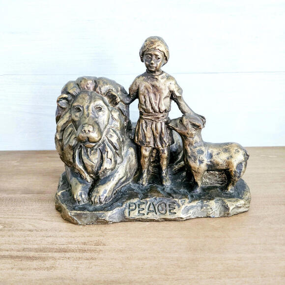 Design | Lamb Of God Peace Bronze Colored Heavy Statue Figurine Lion ...